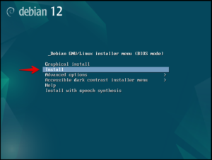 Installing Linux Debian 12 (Bookworm) netinstall in text mode for ...
