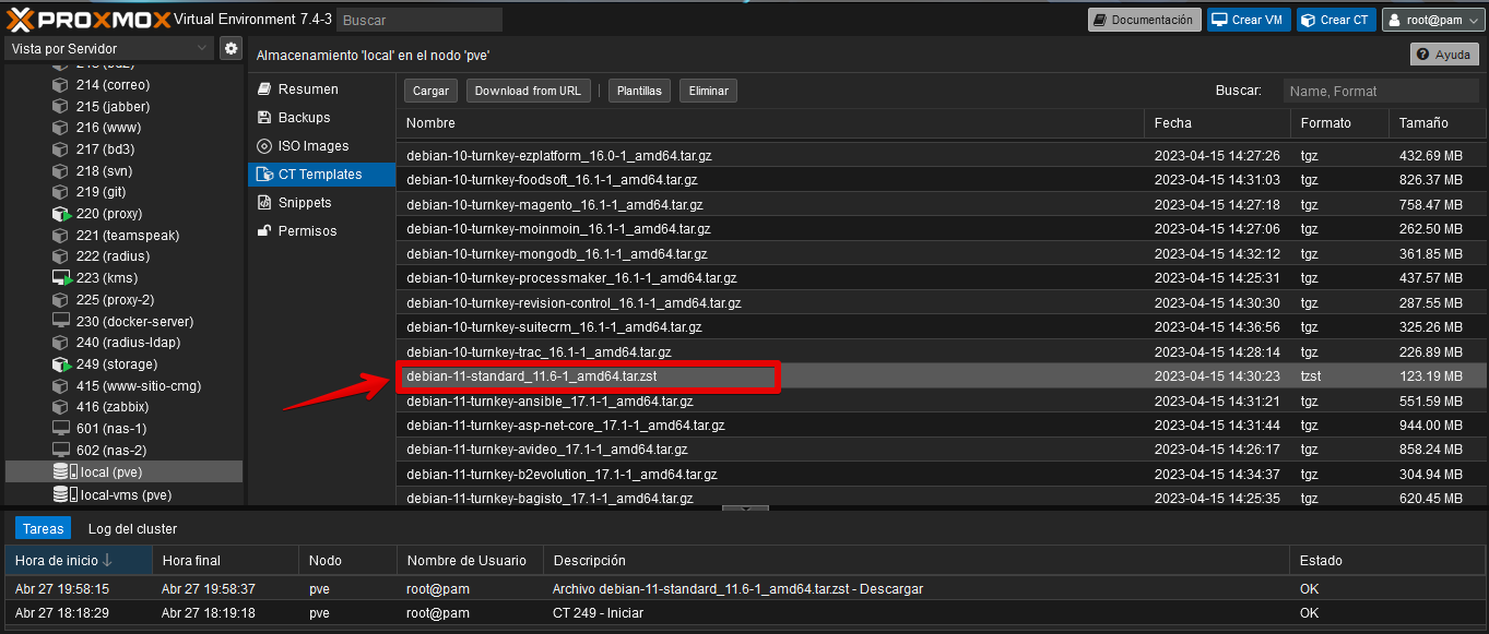 Create an LxC container in Proxmox VE step by step | Universo Digital